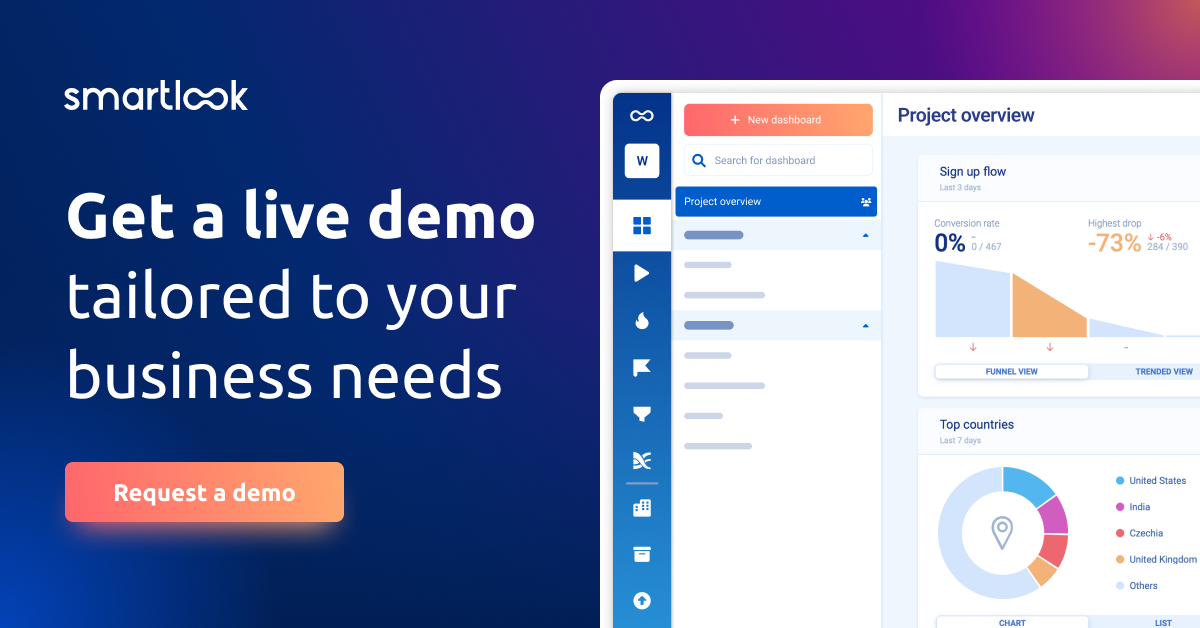 Get a personalized Smartlook 1-on-1 demo | Smartlook
